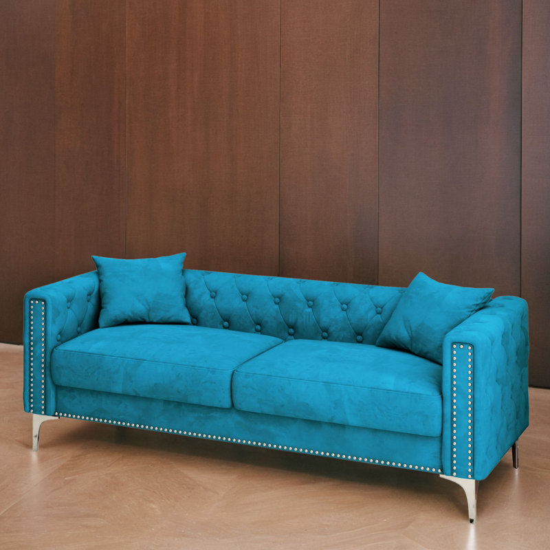House of Hampton® Kaice 83'' Velvet Sofa | Wayfair